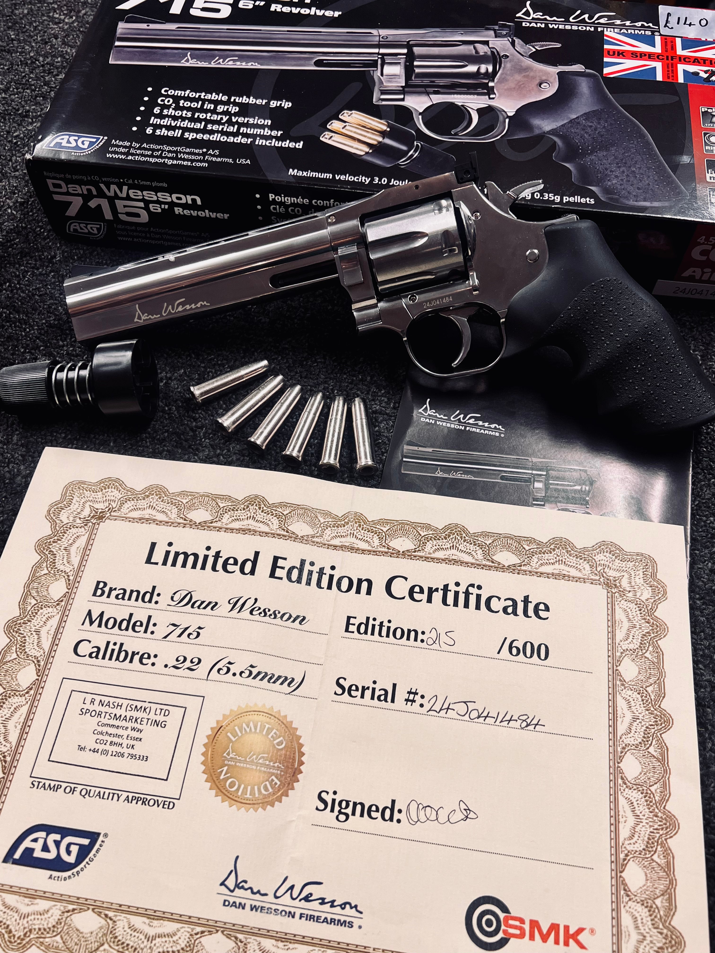 Pre-owned Limited Edition Dan Wesson 715 6” .22 CO2 Revolver – Geoff ...